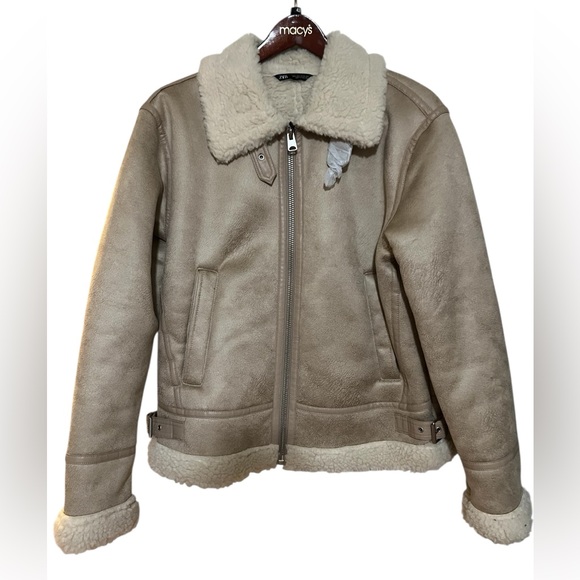 Zara | Jackets & Coats | Zara Faux Leather Shearling Jacket | Poshmark
